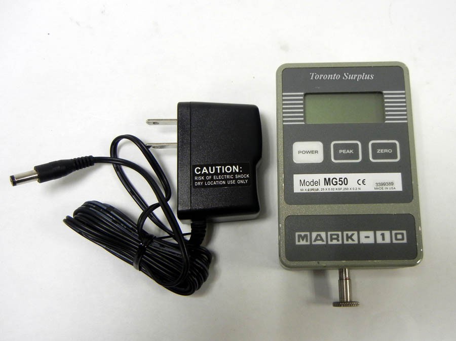 Mark 10 MG50 Digital Force Gauges, 50 x 0.05 lb, 25 x 0.02 kgF, 250 x 0 ... Mark 10 MG50 Digital Force Gauges, 50 x 0.05 lb, 25 x 0.02 kgF, 250 x 0 ...